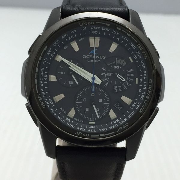 [Used] CASIO OCEANUS / Solar watch / Analog / Leather / Black / BLK / OCW-M700 [Clothing ...