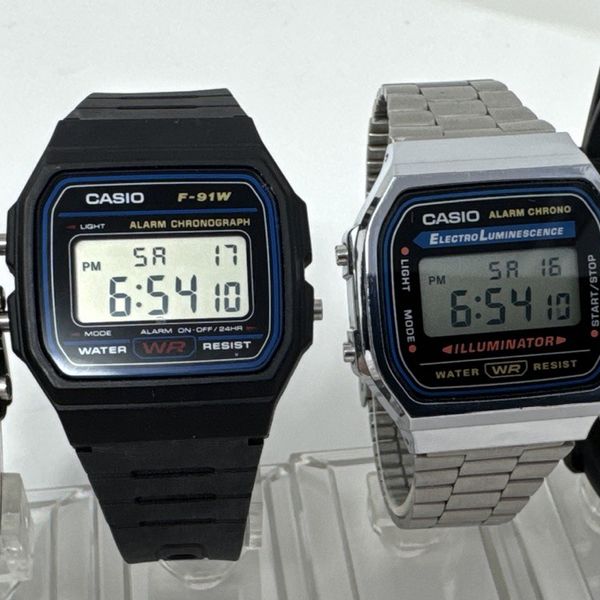 Vintage 1985 Rare CASIO W-71 & F91W, A168, W217H Square Watch Lot. New ...