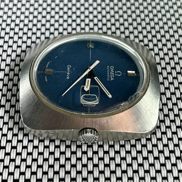 Omega Geneve Tool 102 Automatic Vintage Men's Date Watch Blue Dial ...