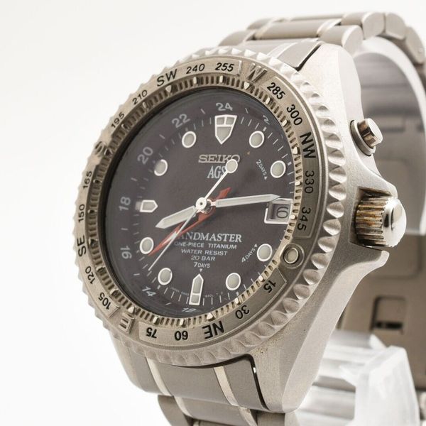 SEIKO LANDMASTER AGS TITANIUM ONEPIECE 5M45-6A00 Automatic Mens Watch ...