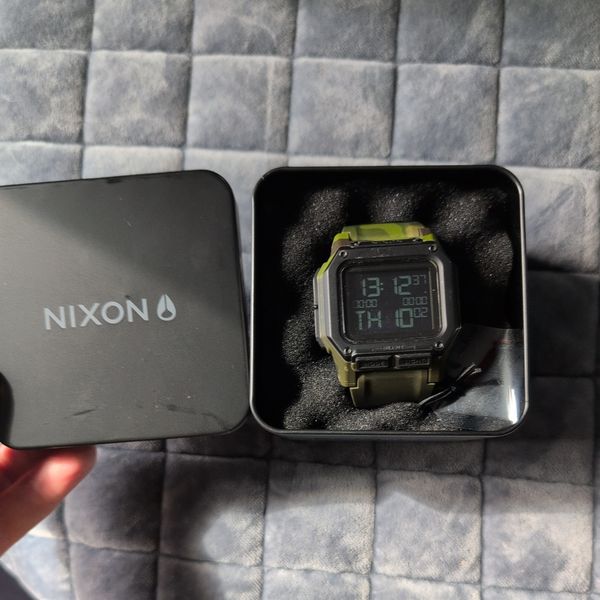 Nixon Regulus Digital Watch 46 mm Green Multi Camo Tropic Resin ...