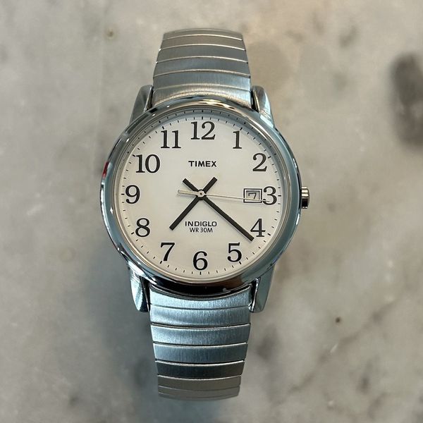 Timex Indiglo Easy Reader Silver Expansion Band Watch - 35 mm Case ...