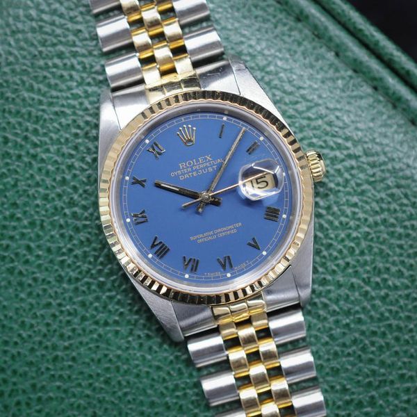 FS: 1989 Rolex Datejust Ref. 16223 Matte Blue Roman Dial "L" Series w ...