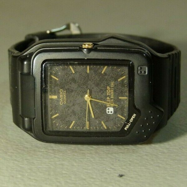 VINTAGE CASIO FTP 30 FLIP TOP DATA BANK CALCULATOR WATCH JAPAN 761 ...