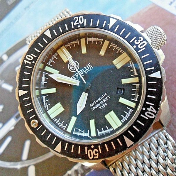 Automatic S/S Men's Deep Blue Precision Diver 500M mb-microtec H3 Dial ...