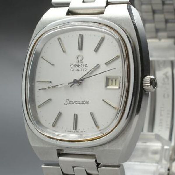 Genuine Bracelet Vintage Omega Seamaster Quartz 1342 Date Men's Watch ...
