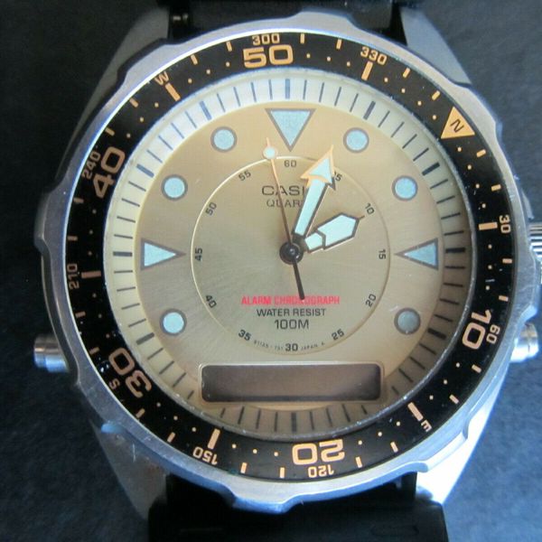 MENS CASIO GOLD FACE AMW 320 DIVERS WATCH | WatchCharts