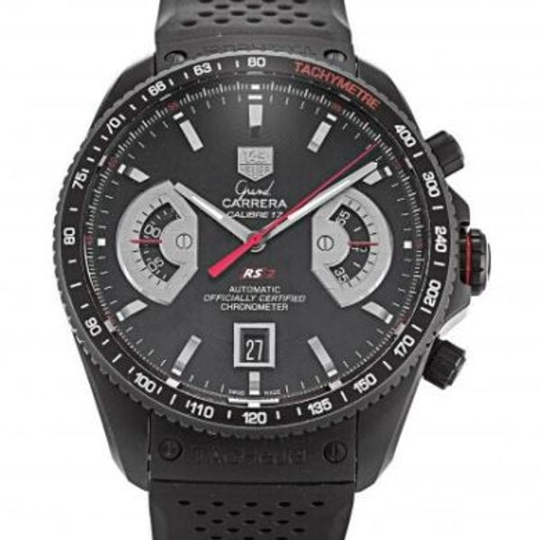 Tag Heuer Grand Carrera Calibre 17 RS2 CAV518B Black Auto Chronograph ...