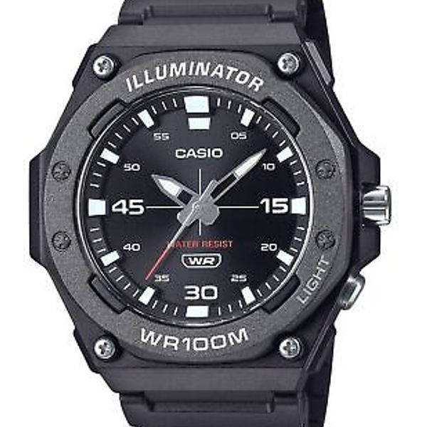 Casio Standard Analog Resin Strap Black Dial Quartz MW-620H-1AV 100M ...