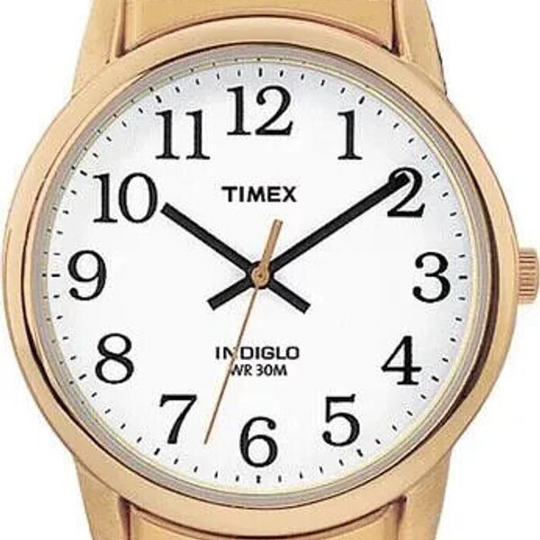 Timex Mens watch T20481 Easy Reader Gold Tone Stainless Steel Expansion ...
