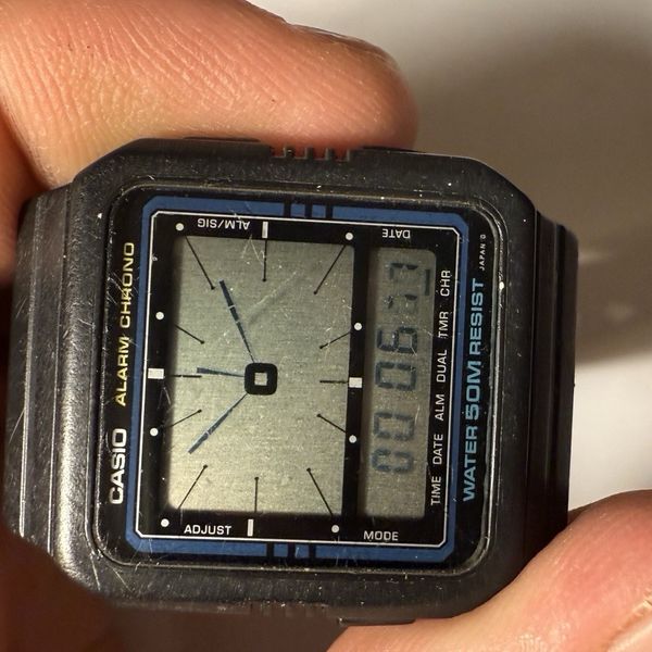 Vintage Casio AE-9W Ana Digi Alarm Chrono Men's Digital LCD Wristwatch ...