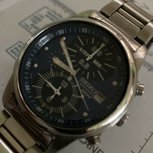 Seiko Chronograph 100m Date Quartz 7T92-08M0 10BAR | WatchCharts Marketplace