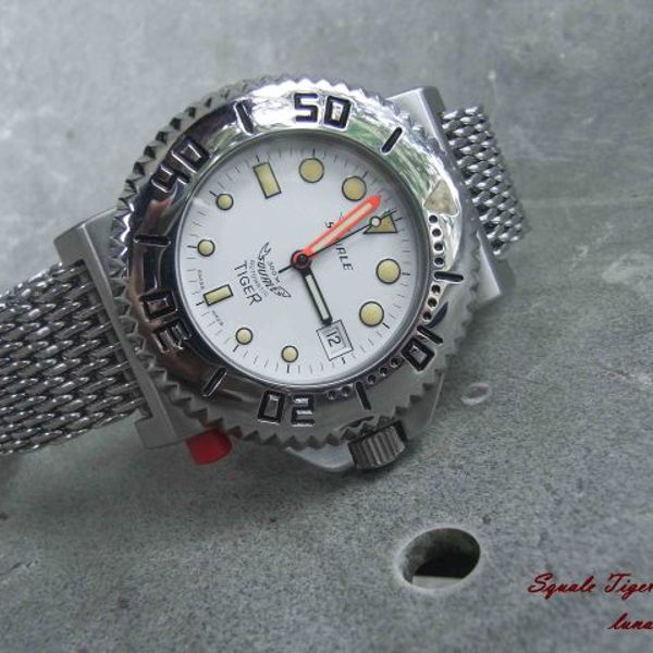 FSOT: Squale Tiger 300m Diver(White dial) | WatchCharts Marketplace