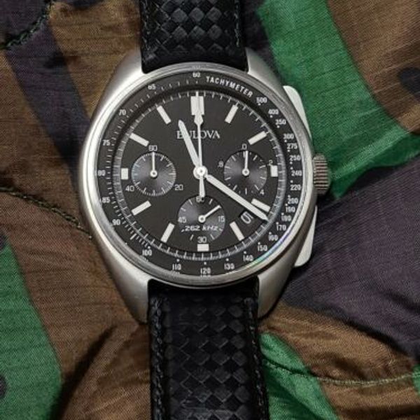 Bulova 96B251 Moon Apollo Lunar Pilot Special Edition Men Watch - Black ...