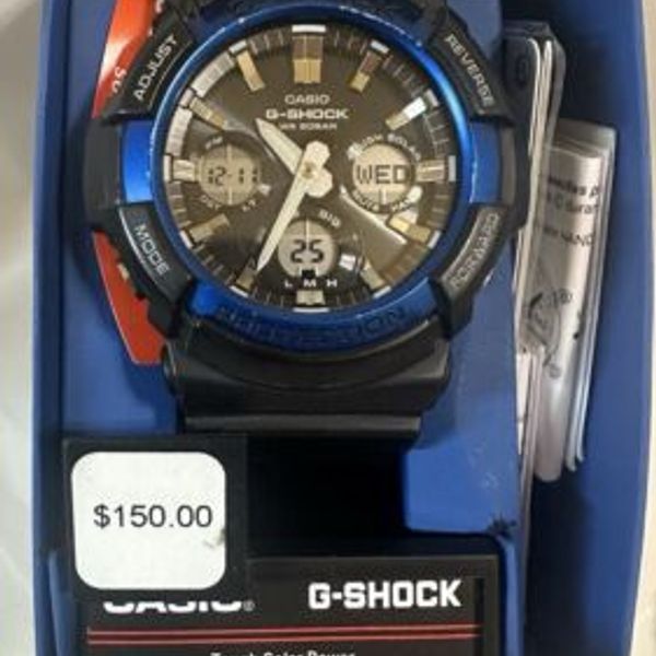 Casio G-SHOCK GAS-100B Blue With Box And Paper | WatchCharts Marketplace