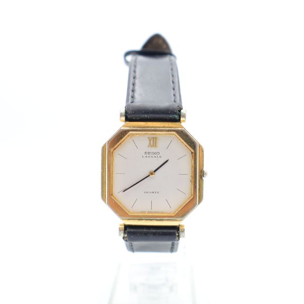 Seiko Lassale Quartz Watch - Gold Toned, Black Strap | WatchCharts Marketplace