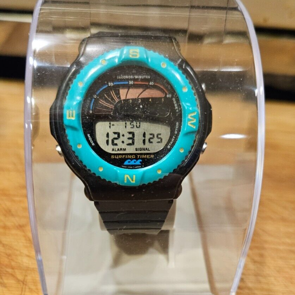 Vintage CASIO SUF-100 Surfing Timer Menâ s Digital Watch Module 942 w ...