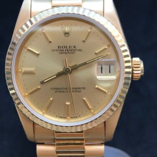 Rolex Datejust Midsize 30mm Ref:68728, cal. 2135, 18 kl. solid gold ...