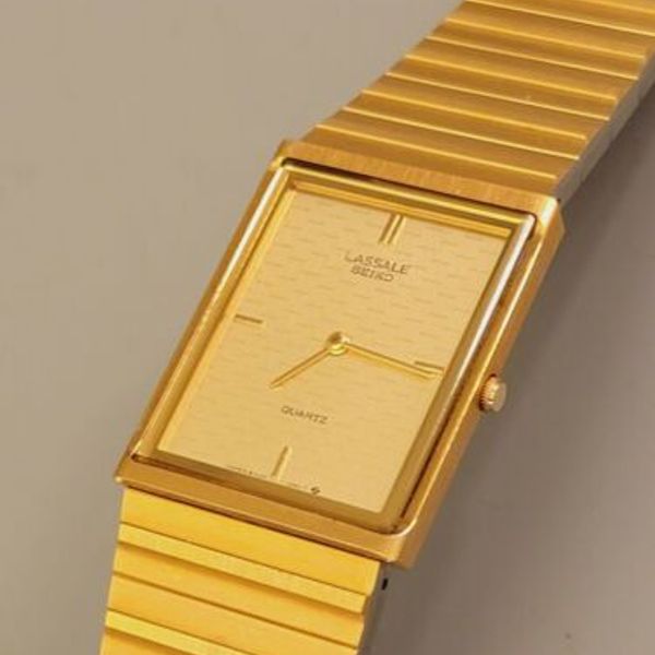 New SEIKO LASSALE 8420-6709 Vintage Men's Watch Gold Dial New Battery Runs Great | WatchCharts ...