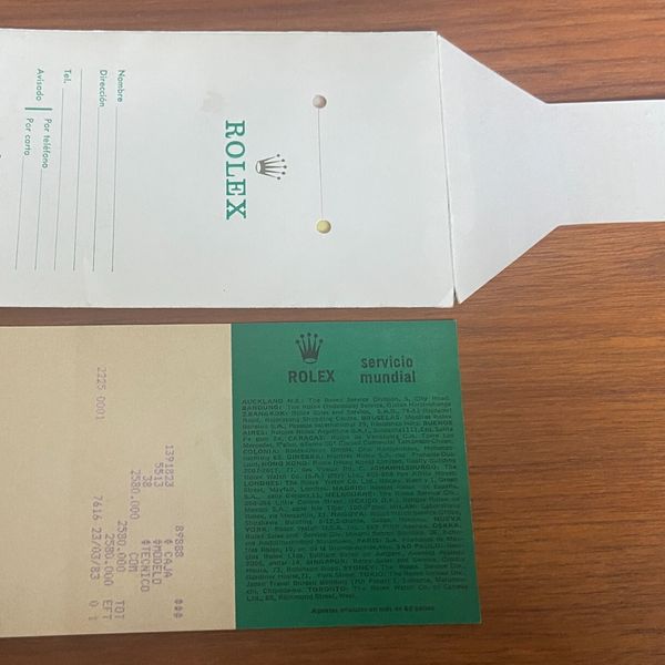 Rolex Receipt, 1983, Ref 5513, Spanish Edition | WatchCharts Marketplace