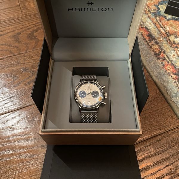 HAMILTON INTRA-MATIC 68 AUTOMATIC CHRONOGRAPH PANDA DIAL H38416711 40MM ...
