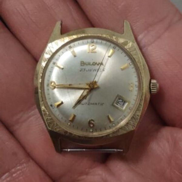 Bulova 23 Jewel Automatic 10k Rolled Gold Mens Date Watch M9 Runs ...