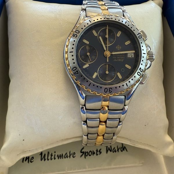 Zodiac Sea Wolf Automatic 38mm 100m Blue Dot 17 Jewels Men's Watch NOS ...