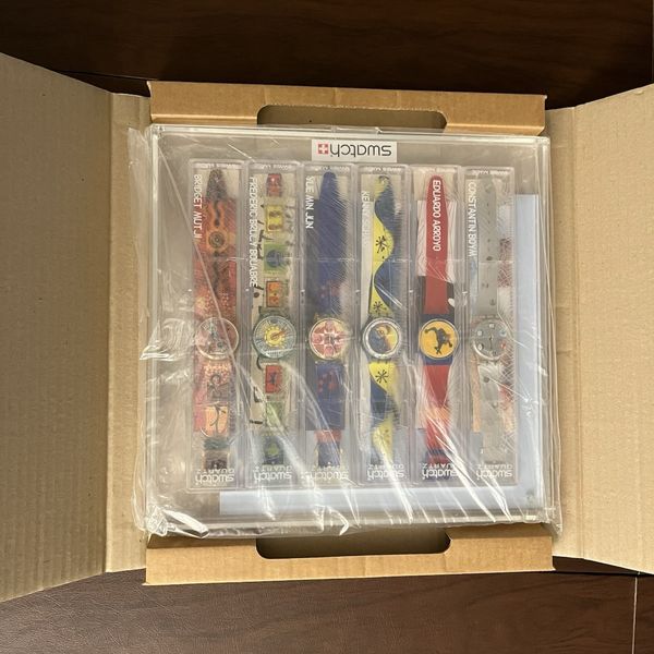 Swatch Watch Artist Collection w/ Matching Art Prints 6pc Never Worn S ...