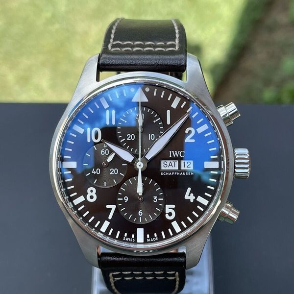FS: IWC Antoine de Saint Exupery Pilots Day Date Brown Dial Chronograph ...