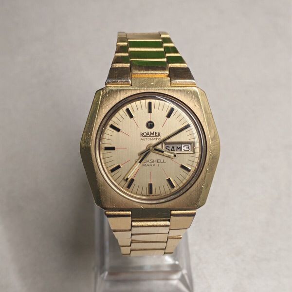 Roamer Rockshell Mk1 Automatic Watch Gold Plated Day/Date - MST 523 ...