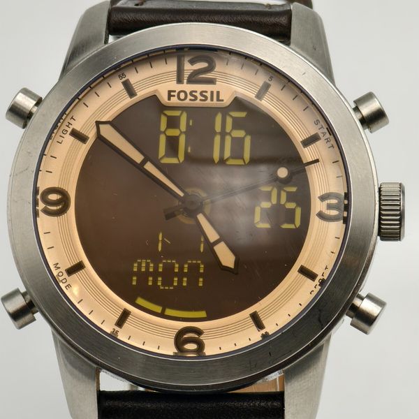 Rare Vintage Men's Fossil Pilot 54 FS 1573 Chrono Quartz Watch, Works ...