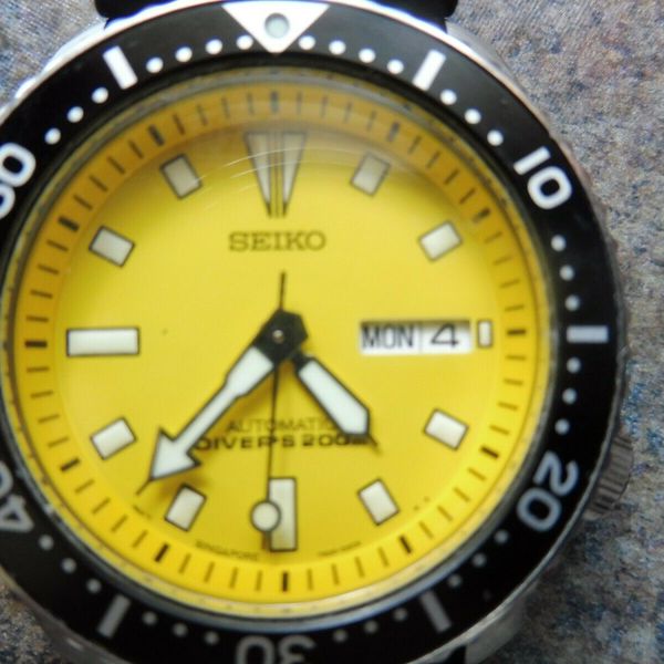 Seiko Diver Automatic SKXA35 Watch Yellow "Bumblebee" Rare Singapore ...