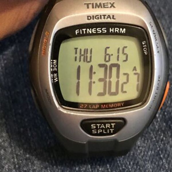 Timex T5H921 Digital Fitness HRM Black & Grey Unisex Watch *NEW BATTERY ...