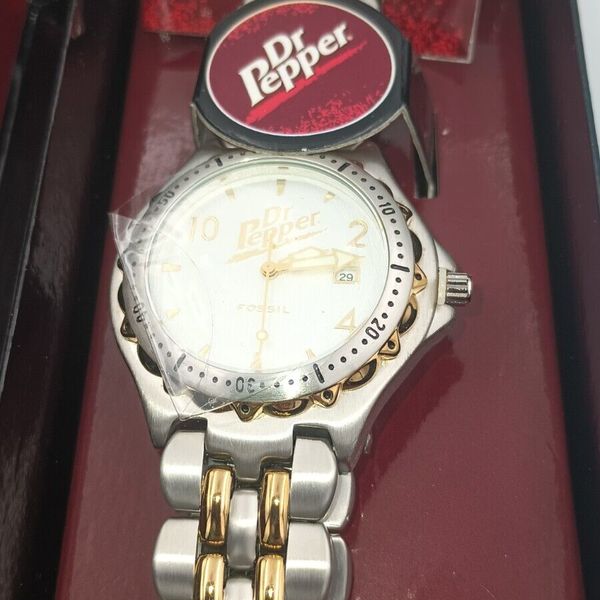 Vtg Fossil Dr Pepper Presentation Watch Orlando 1998 Needs Battery RARE ...