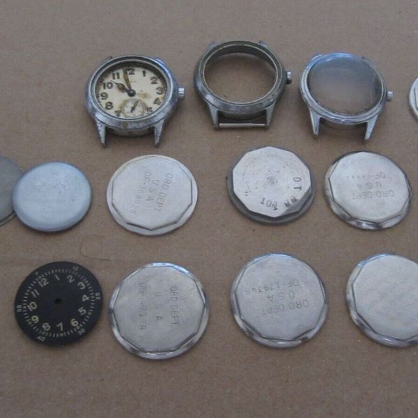 WW2 MILITARY WATCH CASE FOR ELGIN BODY , BACK CASES NOT COMPLETE FOR ...