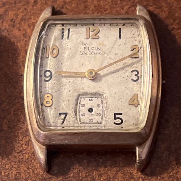 Vintage Elgin Deluxe 10k Gold Filled Manual Wind Tank And Moline Manual ...
