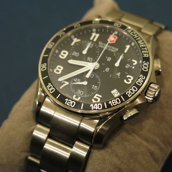 SOLD: Victorinox Swiss Army Titanium Chrono Classic Black Dial model ...
