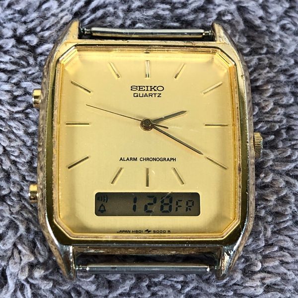 Vintage Seiko Men H601-5009 Quartz Analog Digital For Watch Parts Or Repair Only | WatchCharts ...