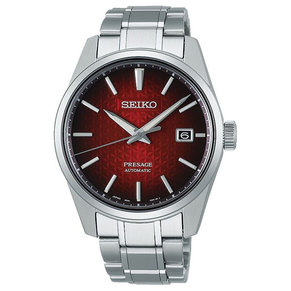SEIKO Presage Sharp Edged SPB227J1 Automatic Red Dial Date Display ...