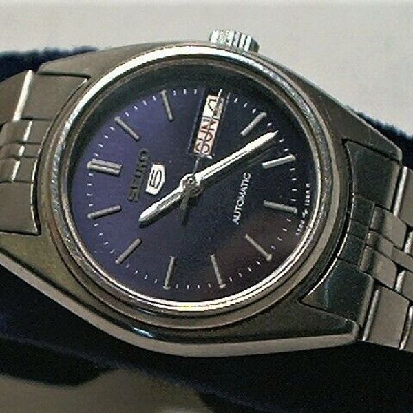 SEIKO 4206-0440 LADIES'S SEIKO 5 STAINLESS BLUE DIAL DAY DATE - CLEAN ...