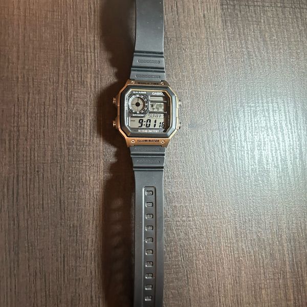 Casio Ae1200wh-5av World Time Watch Chronograph 5 Alarms 10 Year ...