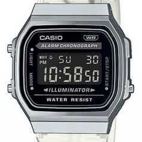 Casio Vintage Transparent Resin Band Illuminator A168XES-1BEF Watch | WatchCharts
