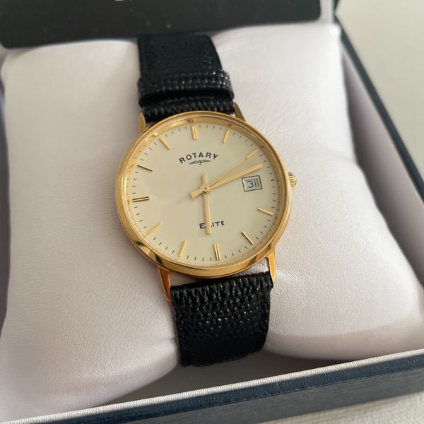 ROTARY ELITE 18k Quartz Gents Watch, Boxed, Guarantee Card ...
