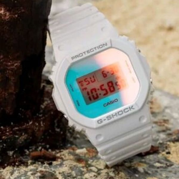 Casio G-Shock White DW5600TL DW-5600TL-7CR Beach Time Lapse Series ...