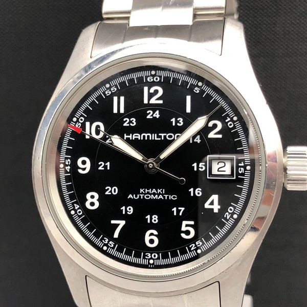 [Excellent] Hamilton Khaki Field H704450 Automatic Black Dial Men's ...