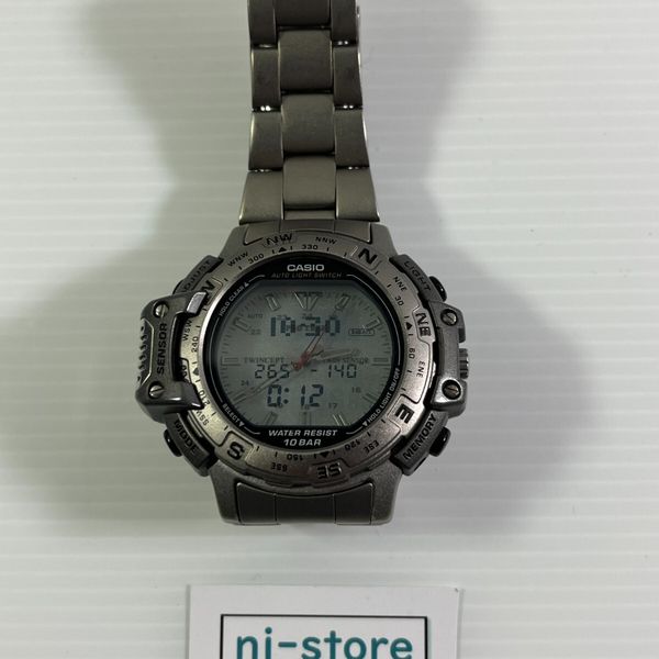 Casio Protrek Digital Analyzer PRT-500 Titanium QUARTZ WATCH - Rank B ...