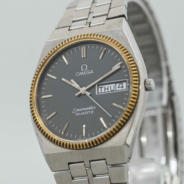 RARE *OH Serviced* Vintage 1984 OMEGA Seamaster Cal.1425 Quartz Gold x ...