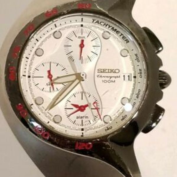 Seiko Chronograph Tachymeter 10 Bar 100m Men's Wristwatch 7T62-0AM0 ...