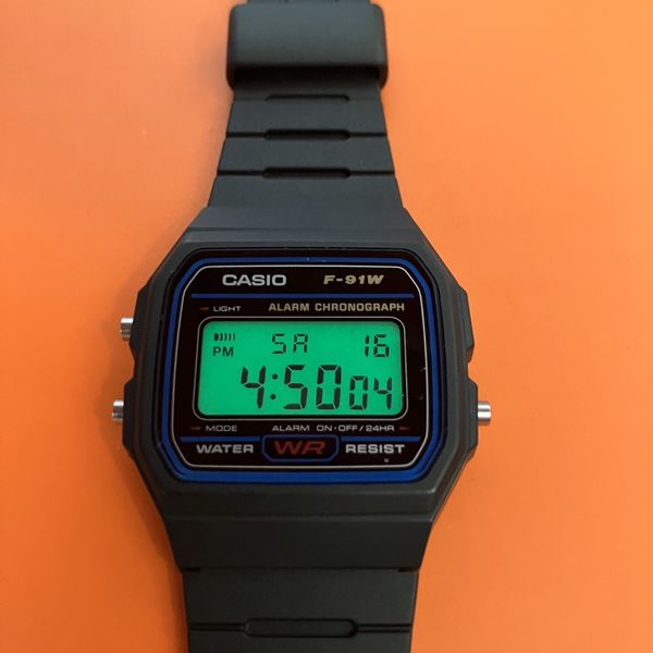 Custom Casio F91W with Green Screen and Glow in the Dark Mods; used ...