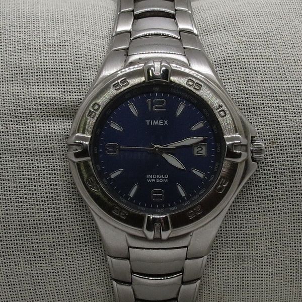 Timex Indiglo WR 50m Mens Blue Indiglo Watch, Runs In Great Shape | WatchCharts Marketplace